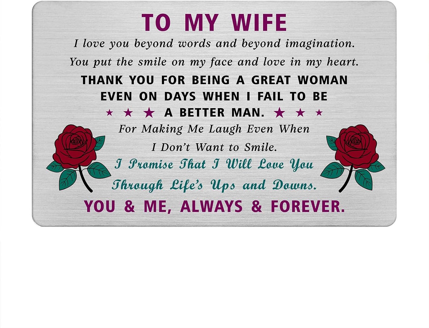 EE&YU My Wife Card - Best Wife Birthday, Wedding, Anniversary Card ...