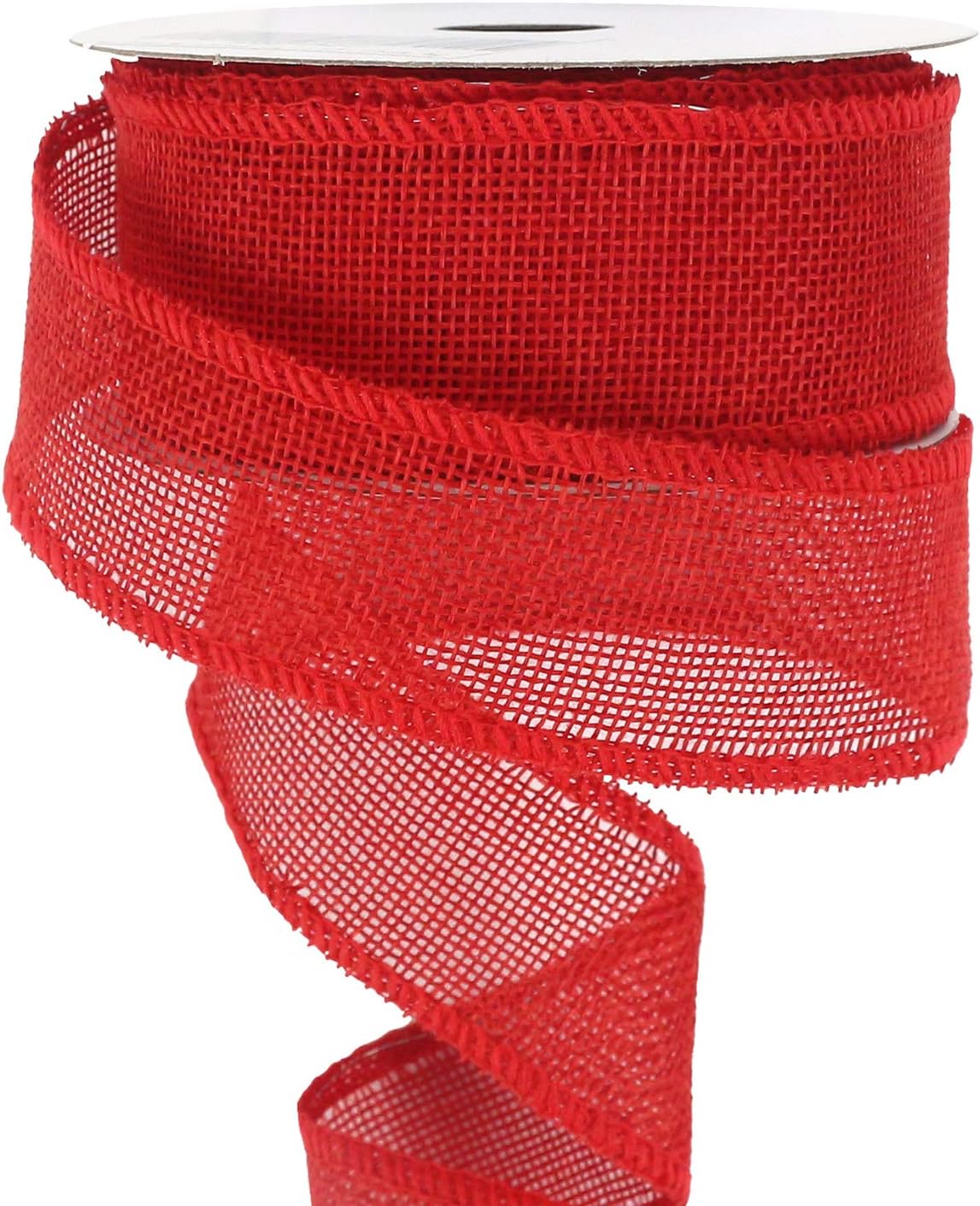 Amazon.com: MEEDEE Red Burlap Wired Ribbon 1.5 Inch Wired Edge Rustic ...