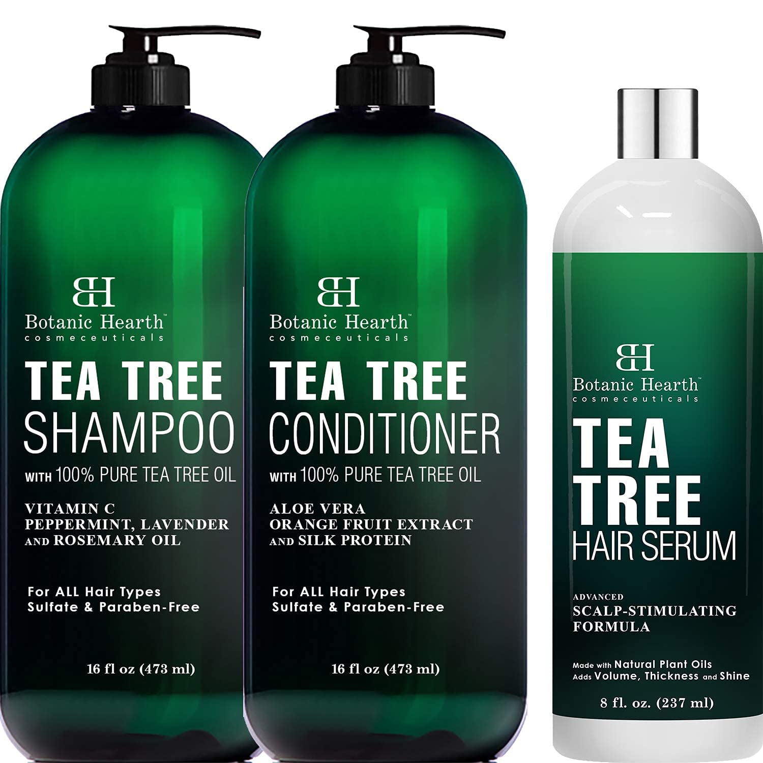 Amazon.com : Botanic Hearth Tea Tree Shampoo & Conditioner Set (16 oz ...