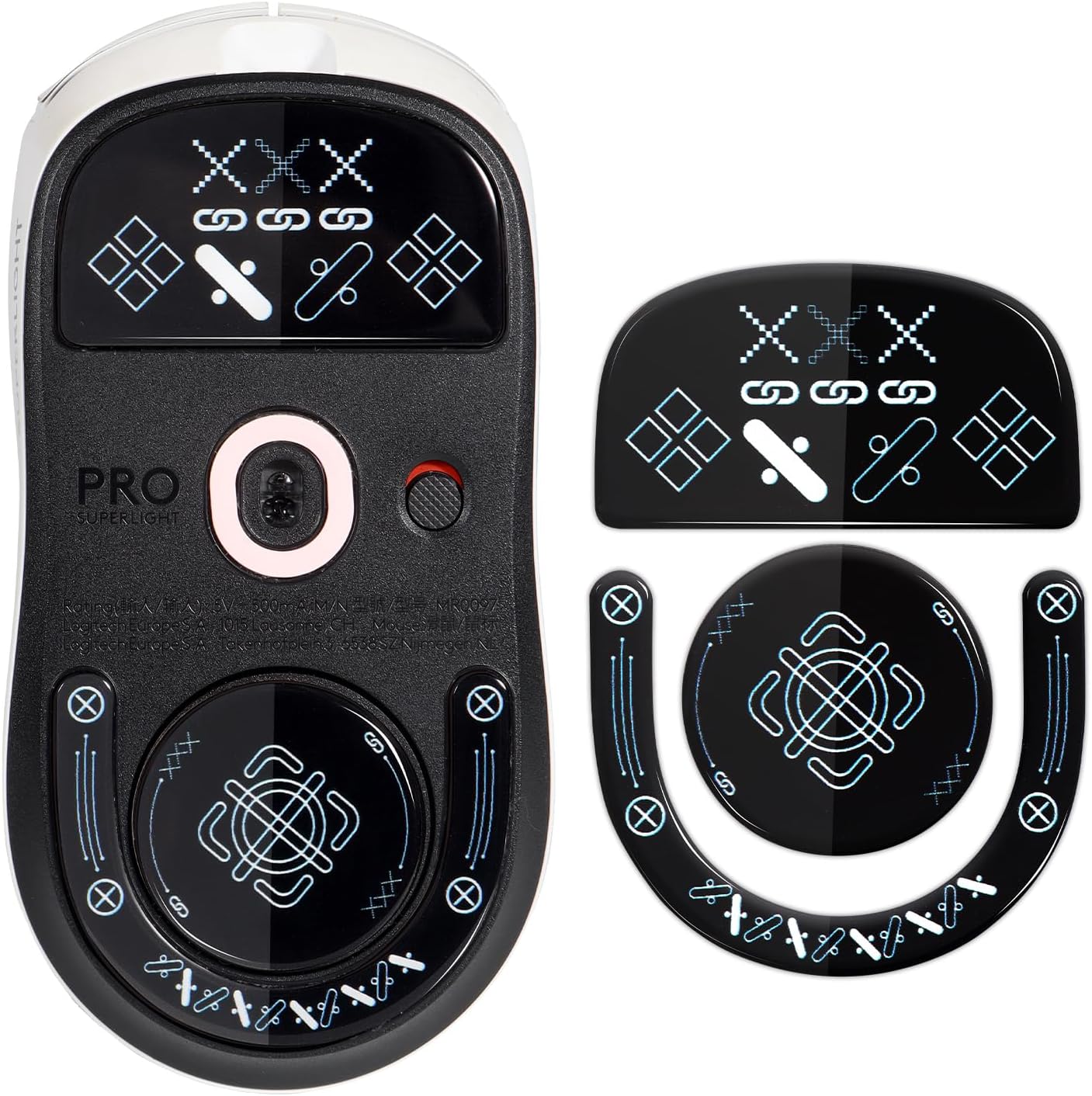 Amazon.com: yiodelu Durable Slimmer Toughened Glass Mouse Skates for ...