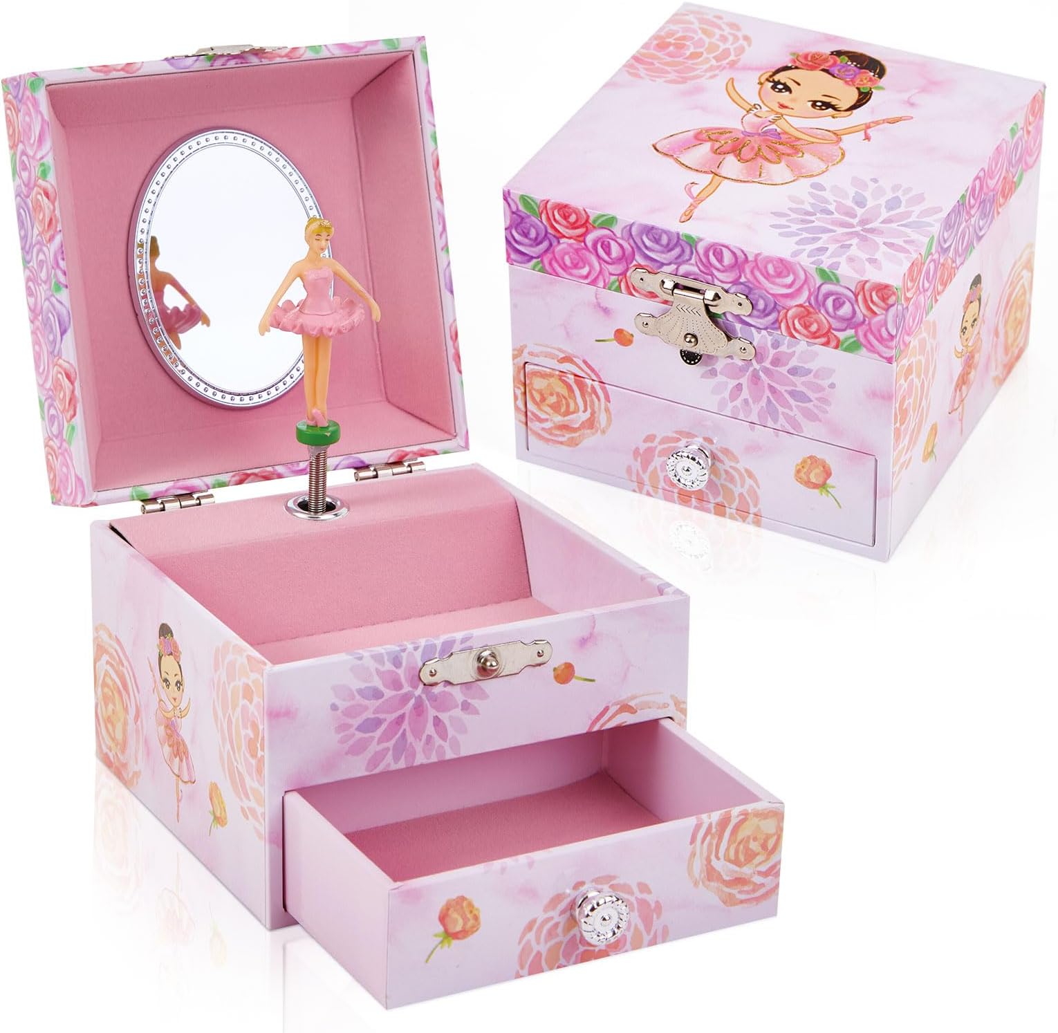 Amazon.com: TAOPU Sweet Musical Jewelry Box with Pullout Drawer and ...