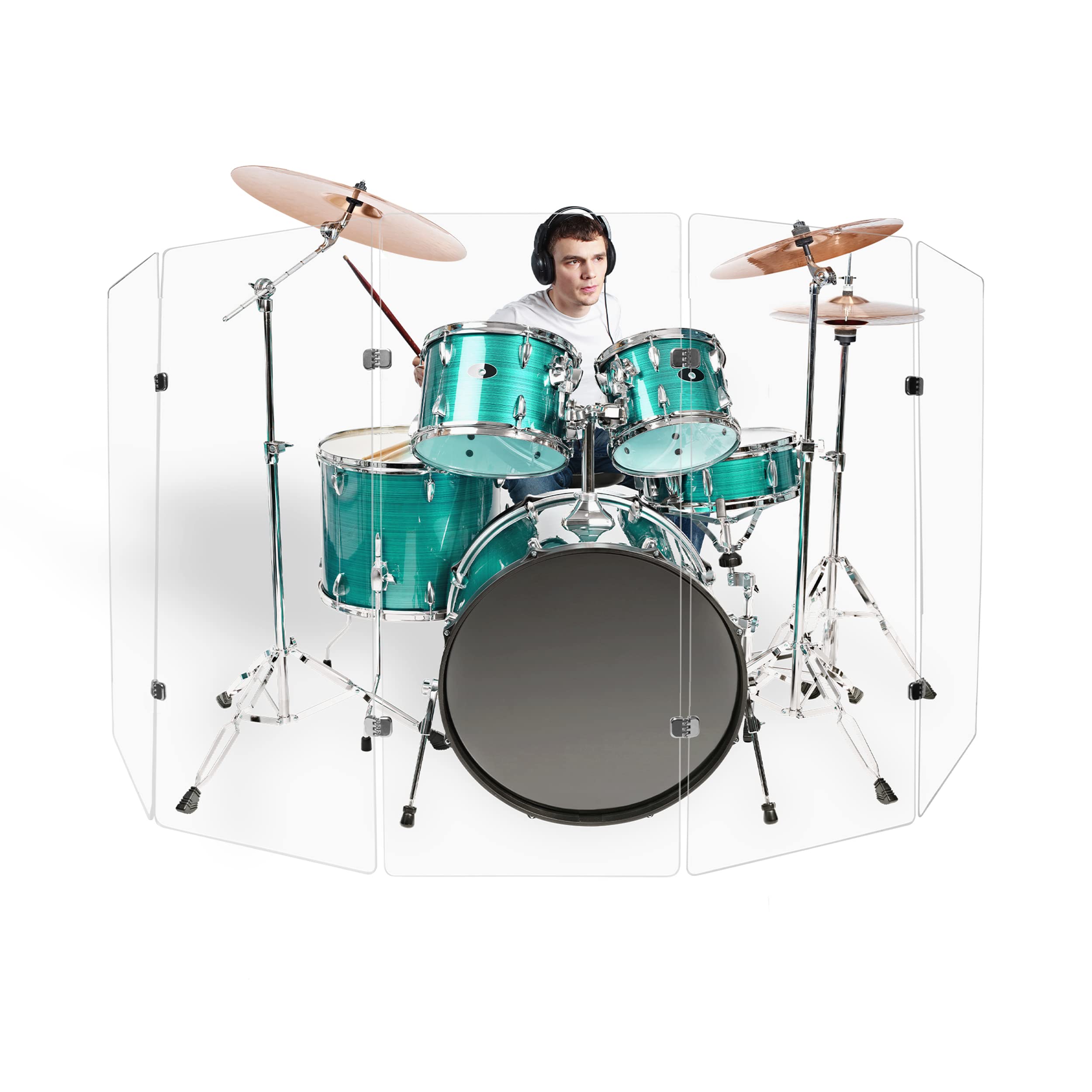 Snapklik.com : Drum Shield 4ft w/Chrome Hinges, Comes W/ 4 Drum Panels ...