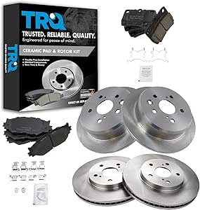 Amazon.com: TRQ Front and Rear Brake Pad & Rotor Kit Brake Pads Brake Rotor Ceramic Compatible ...