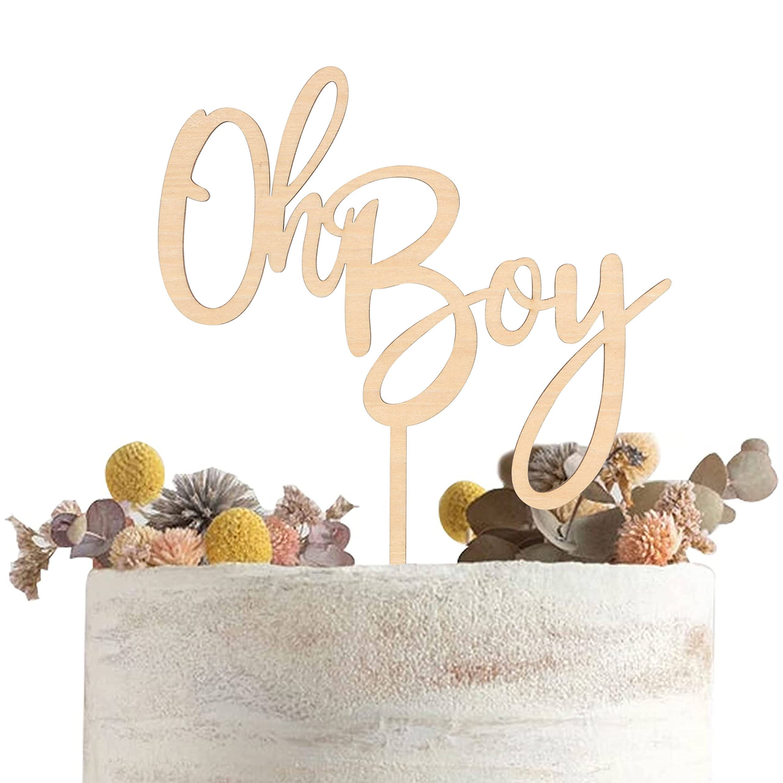 Oh Boy Wood Cake Topper Oh Baby Cake Topper Oh | Desertcart GB