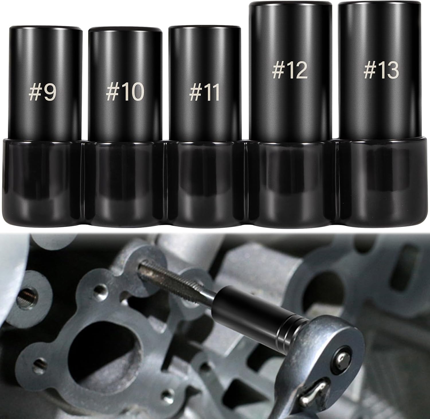 Amazon.com: 71670 Tap Socket Set Fits 5/8", 11/16", 3/4", 7/8" and 1" Taps, 1/2" Drive, Tap ...