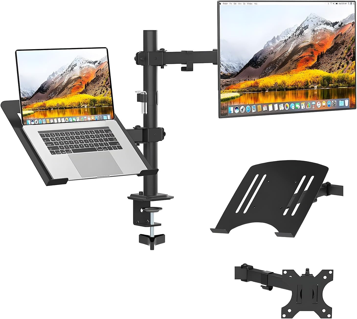 Base Doble Ergonomica para Monitor Soporte para Laptop y Monitor VESA ...