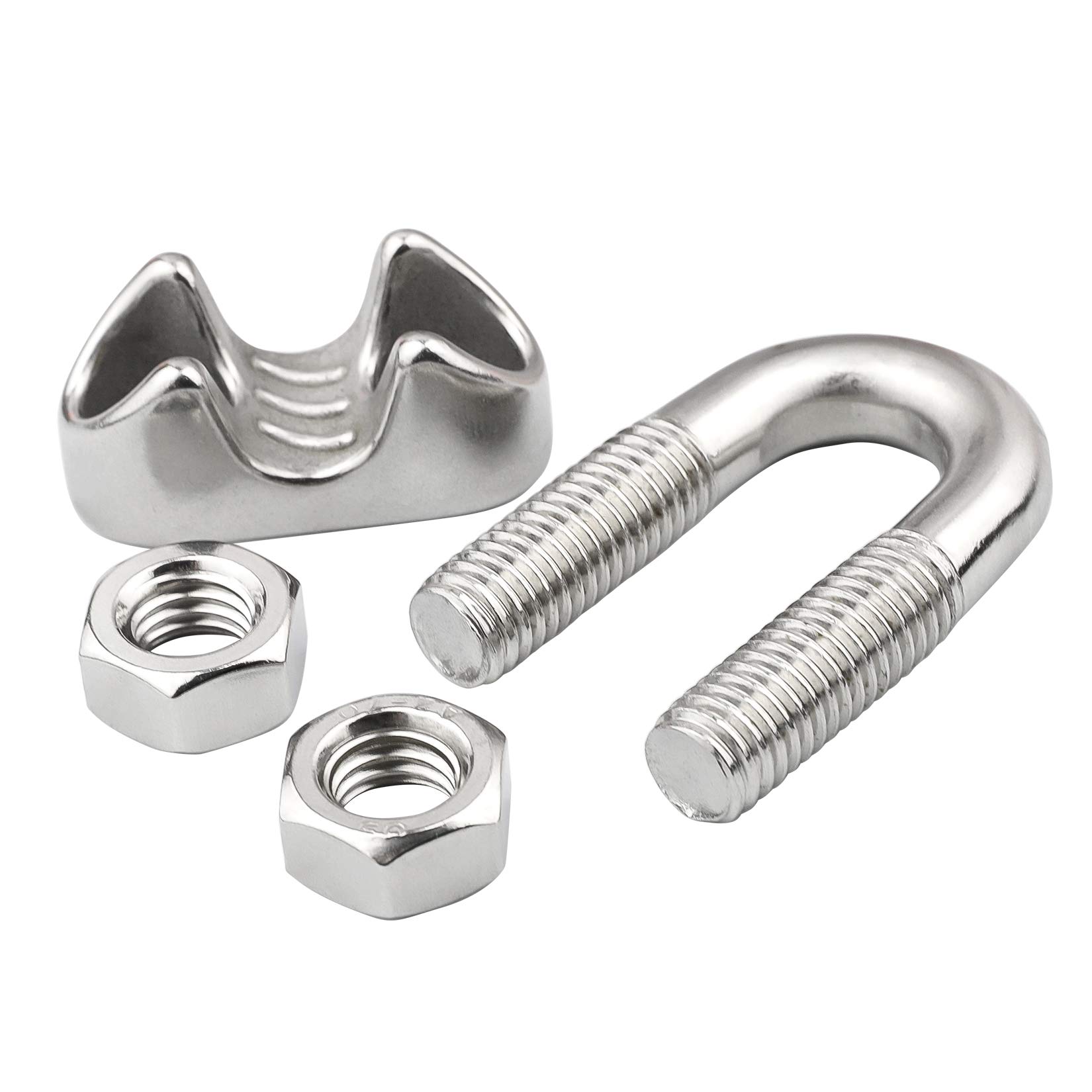 Snapklik.com : 1/2 Stainless Steel Wire Rope Cable Clamp Fastener Clips ...