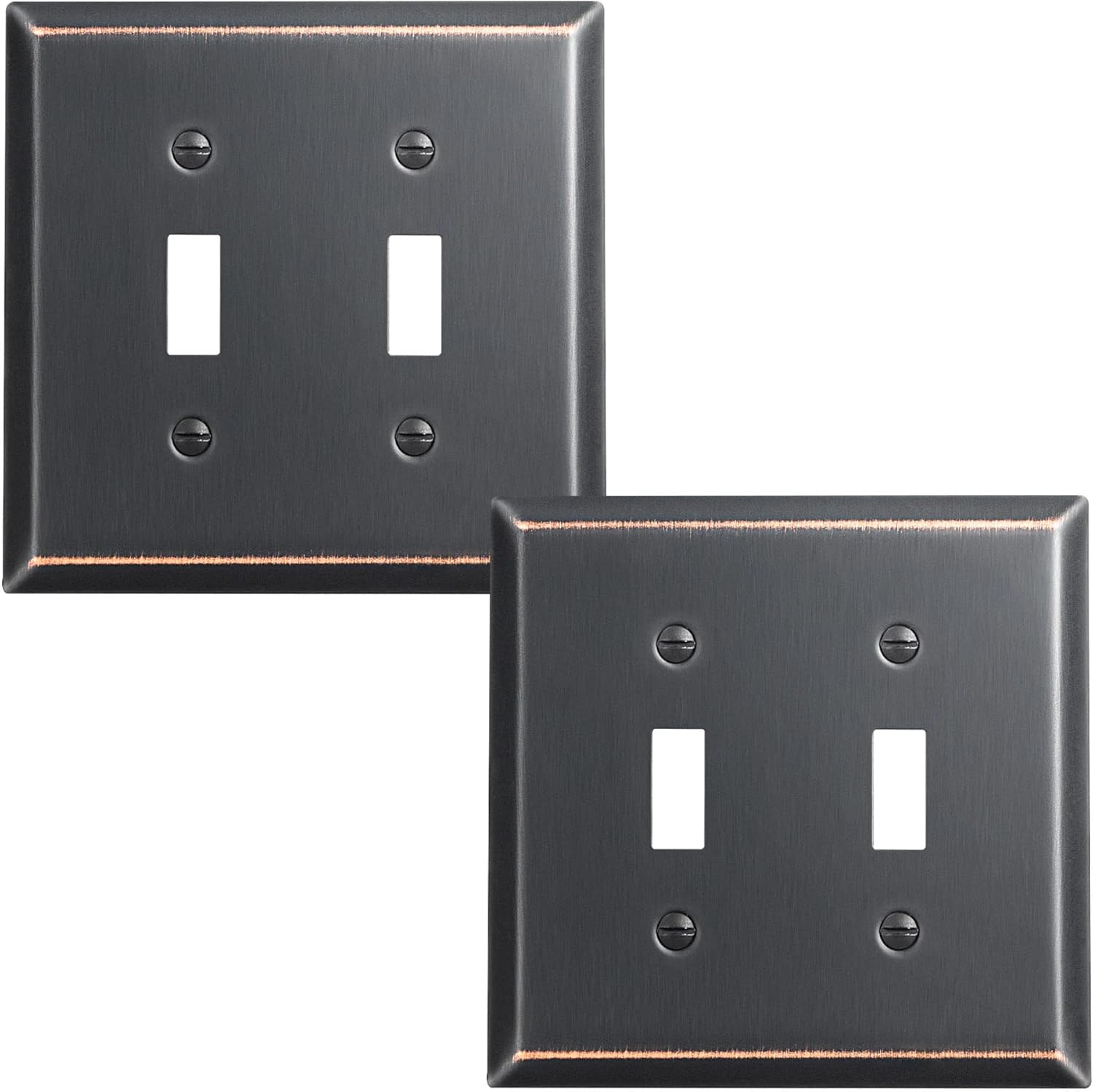DEWENWILS Aged Bronze Light Switch Covers, Double Toggle Outlet ...