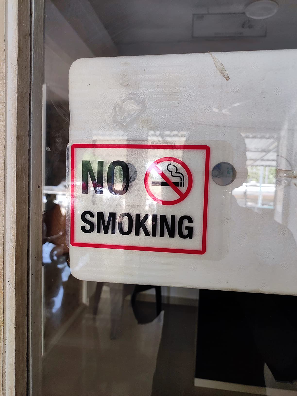 Transparent NO SMOKING Signage with Self-Adhesive Nano Grip Perfect for ...