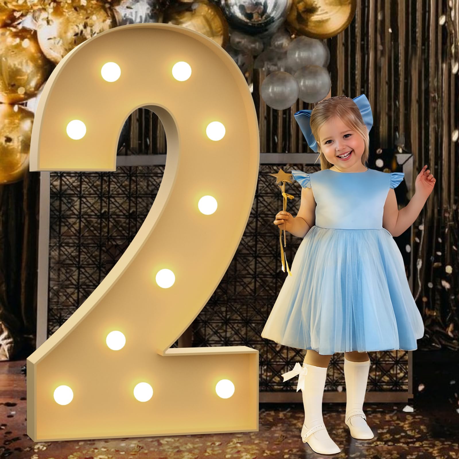 Amazon.com: Tongjoy Light up Numbers 2, 4FT DIY Marquee Numbers for ...