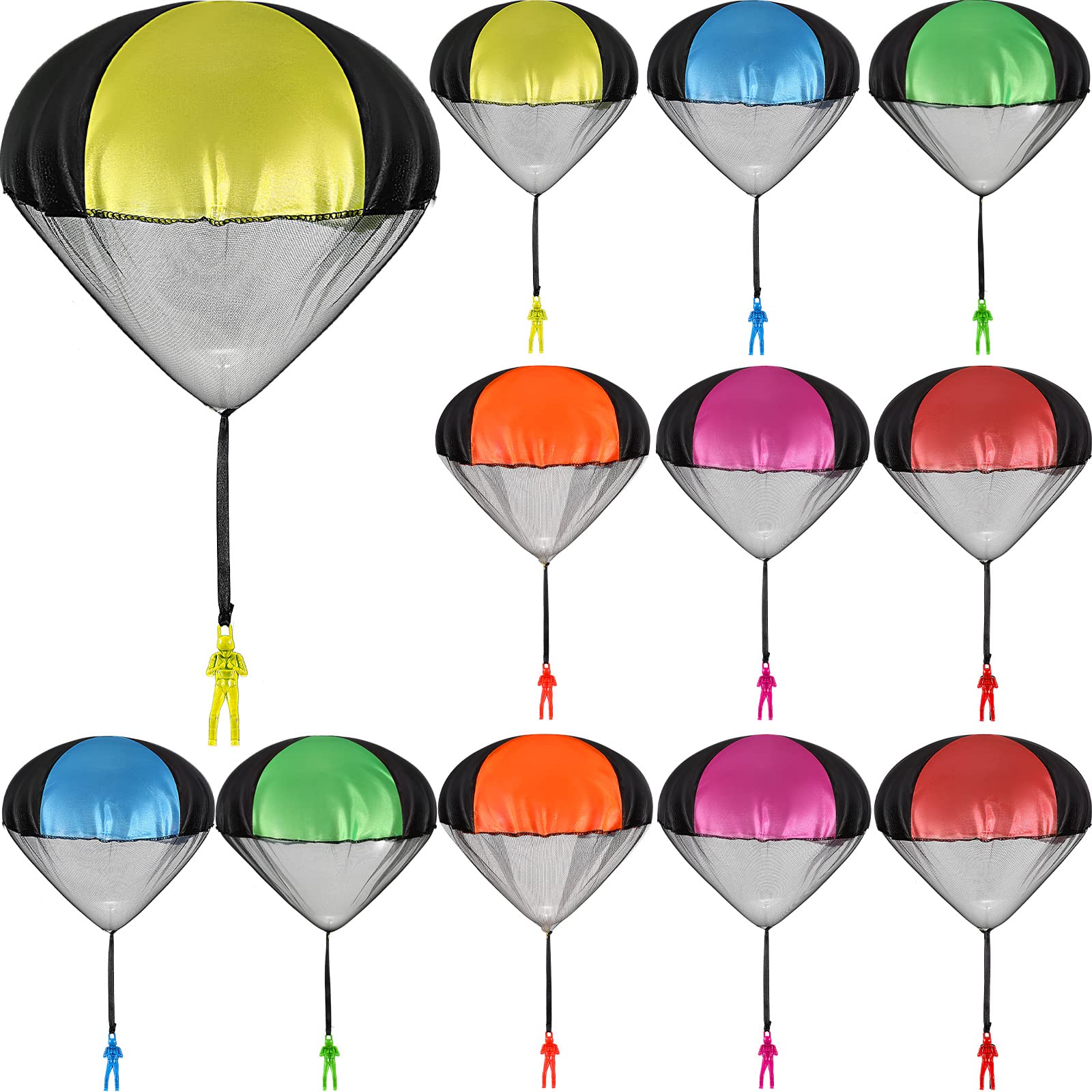 Amazon.com: Vinsot 36 Pieces Army Parachute Toy Parachute Flying Toys ...
