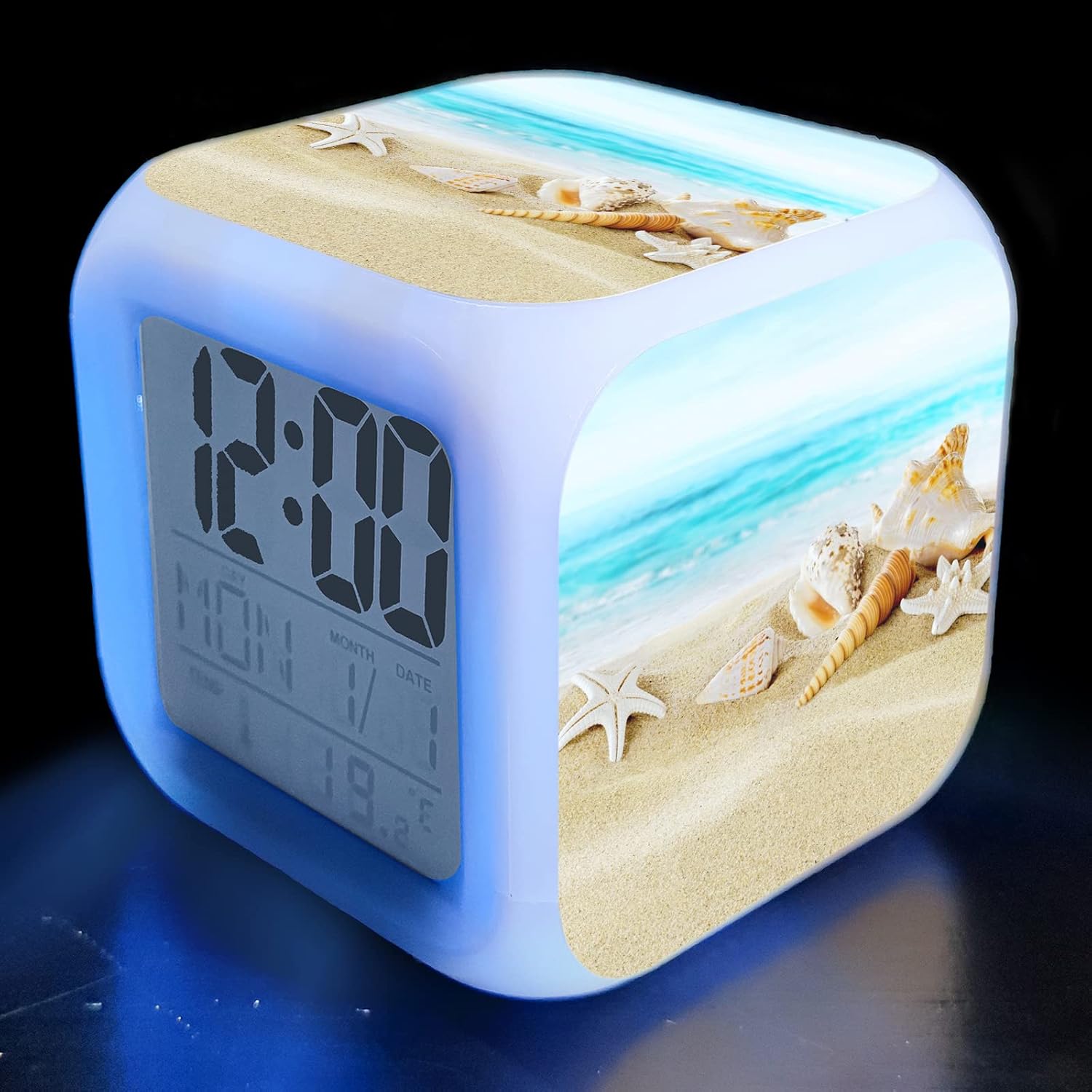Amazon.com: XUWU Summer Beach Beachy Starfish Seashell Alarm Clock for ...