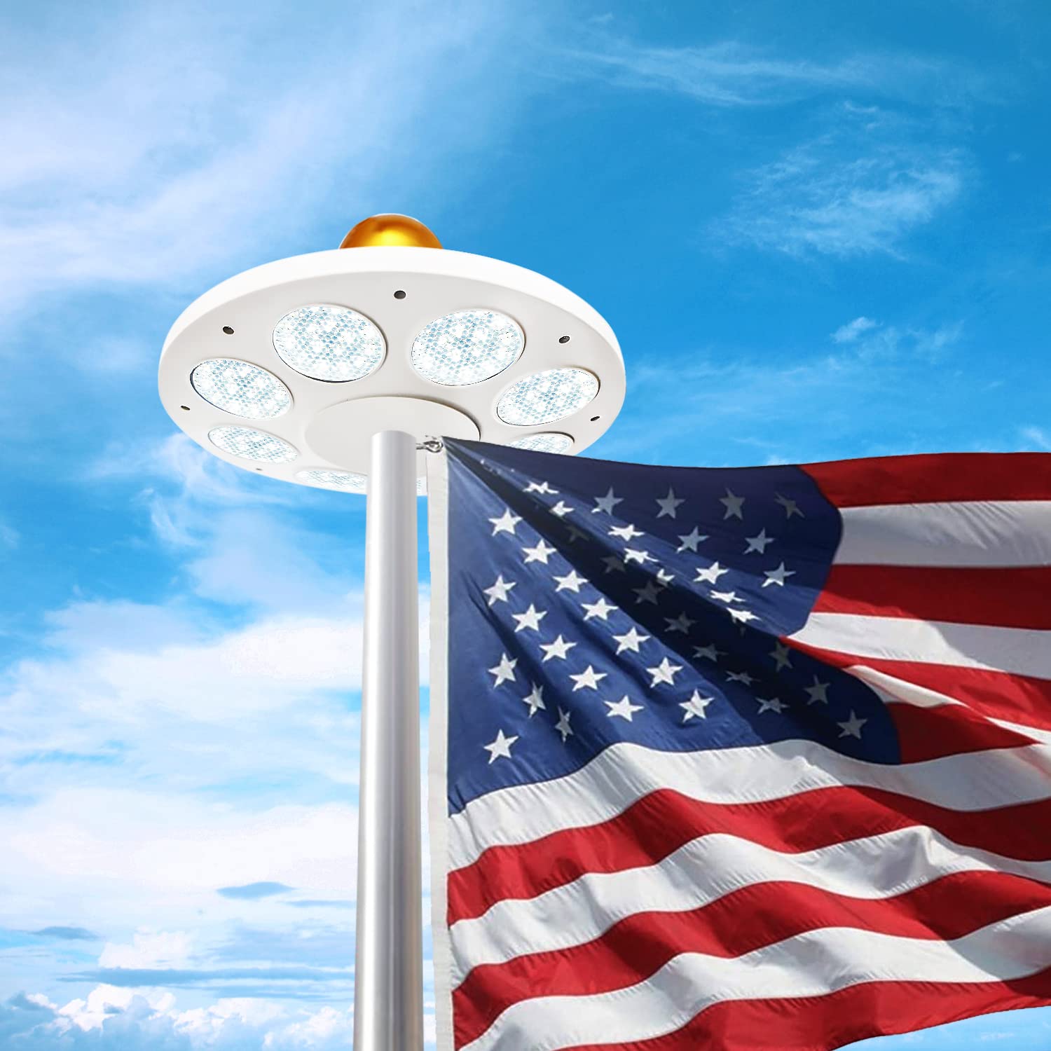 Solar Powered Flagpole Light Solar LED Curved Flagpole Light 1320