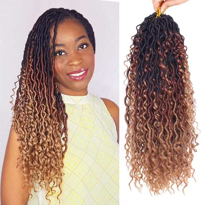Buy ZRQ 8 Packs 18 Inch Goddess Locs Crochet Braids Hair, 3 Tone Pre ...