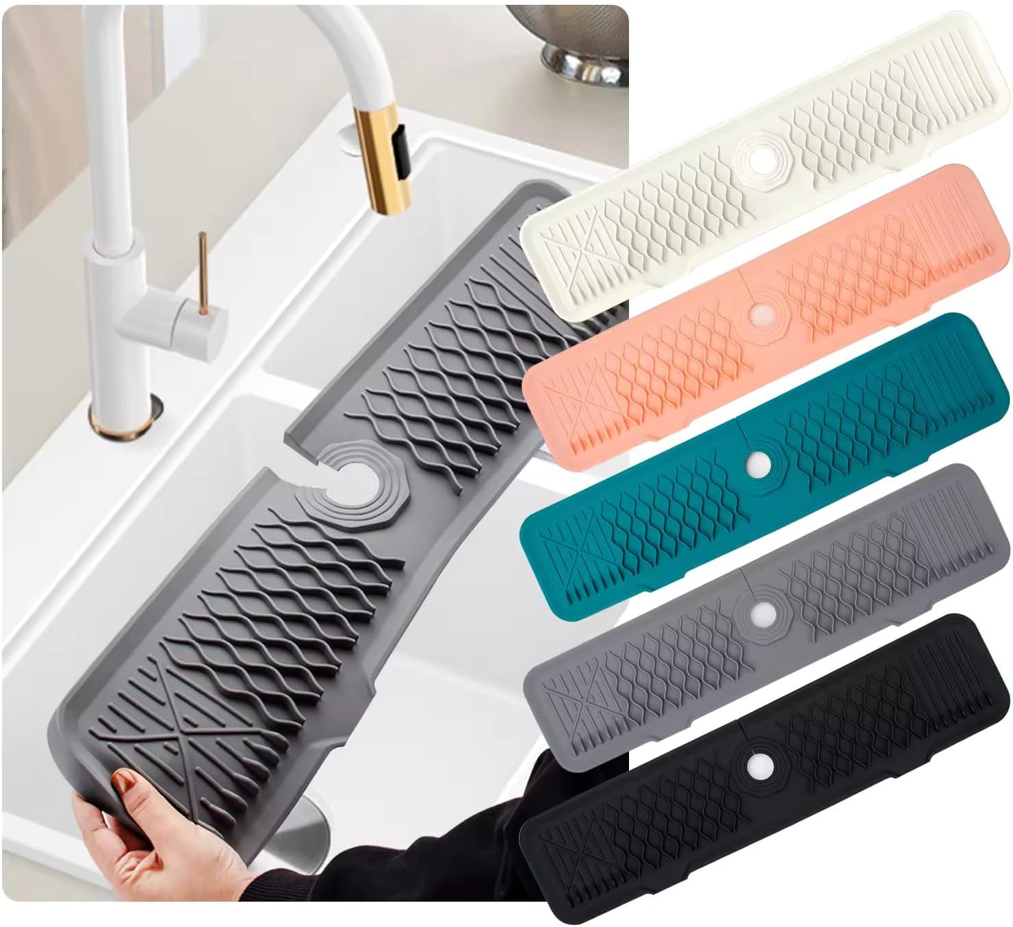 Amazon.com: Kitchen Sink Splash Guard, Silicone Faucet Splash Guard, 17 ...