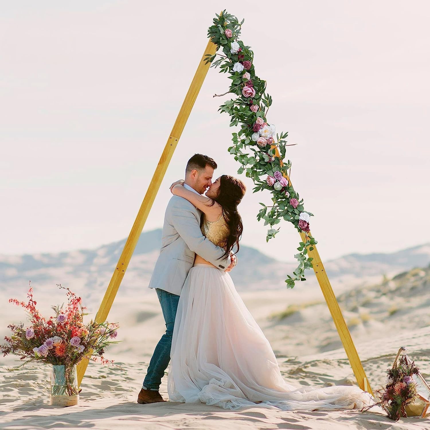 Amazon.com : Inweder Triangle Wooden Wedding Arch - Wood Arch for ...
