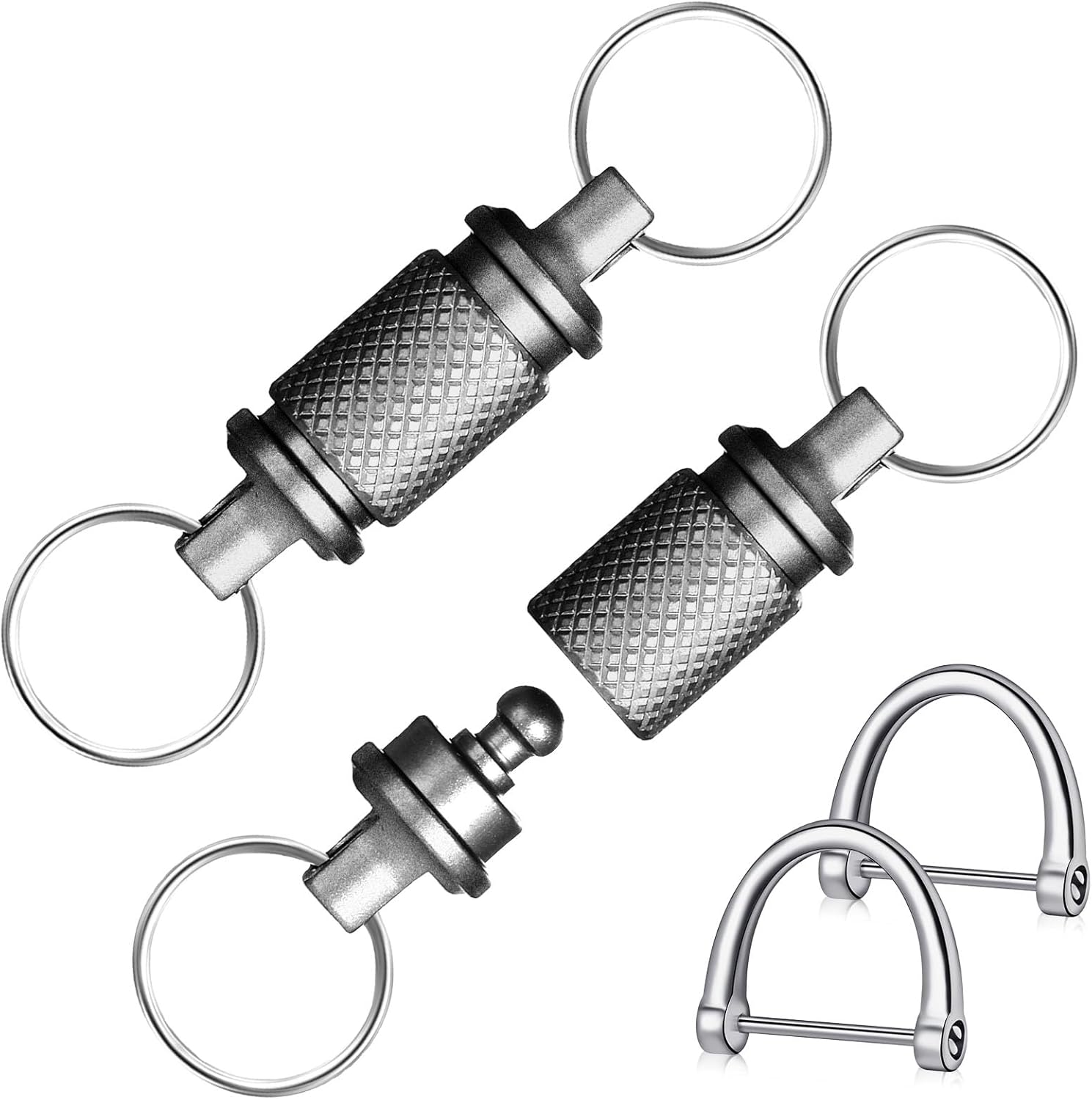 Yaocom 2 Pcs Titanium Quick Release Swivel Keychain Pull Apart ...