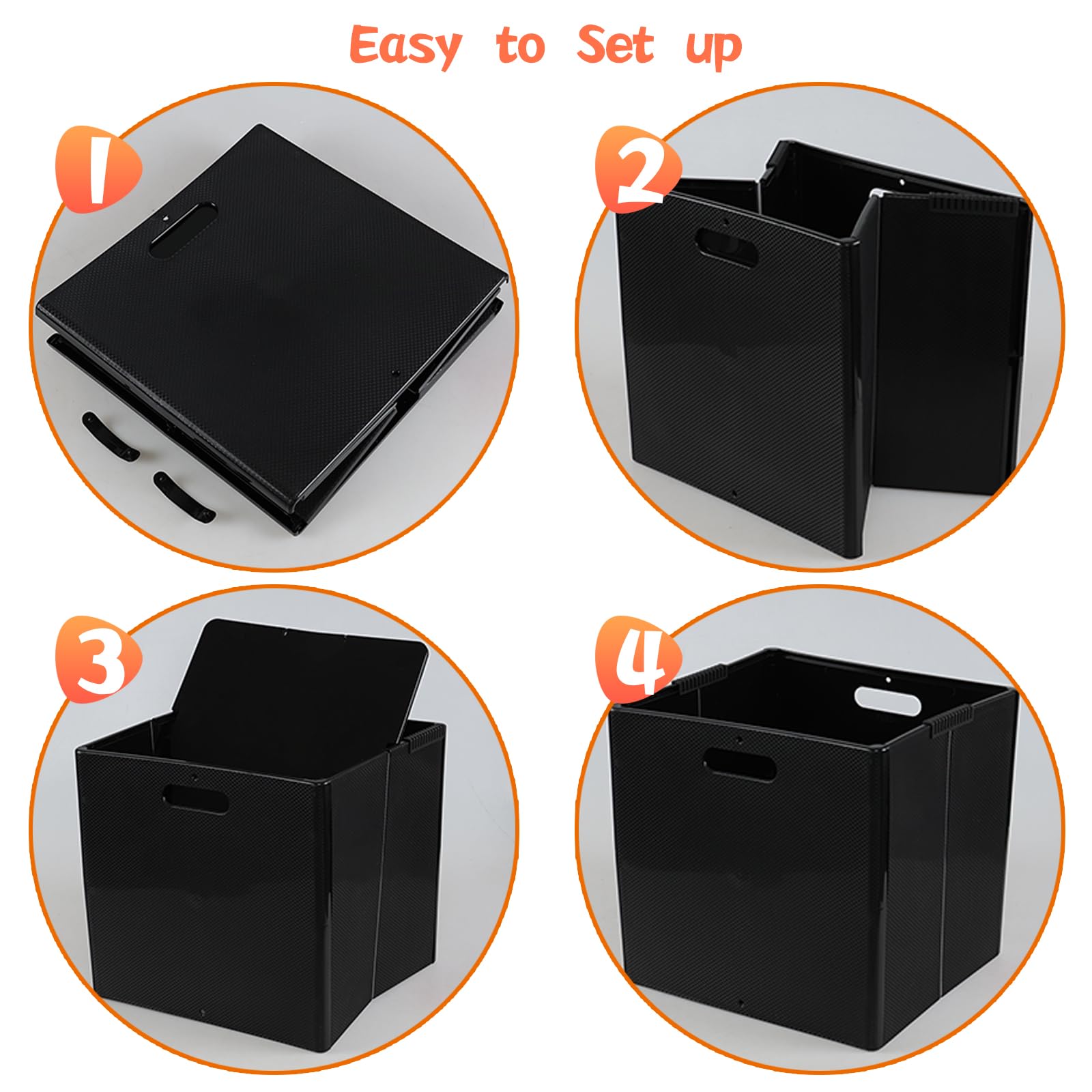 Snapklik.com : Rinboat 4 Packs 13 Inch Plastic Collapsible Storage Cubes