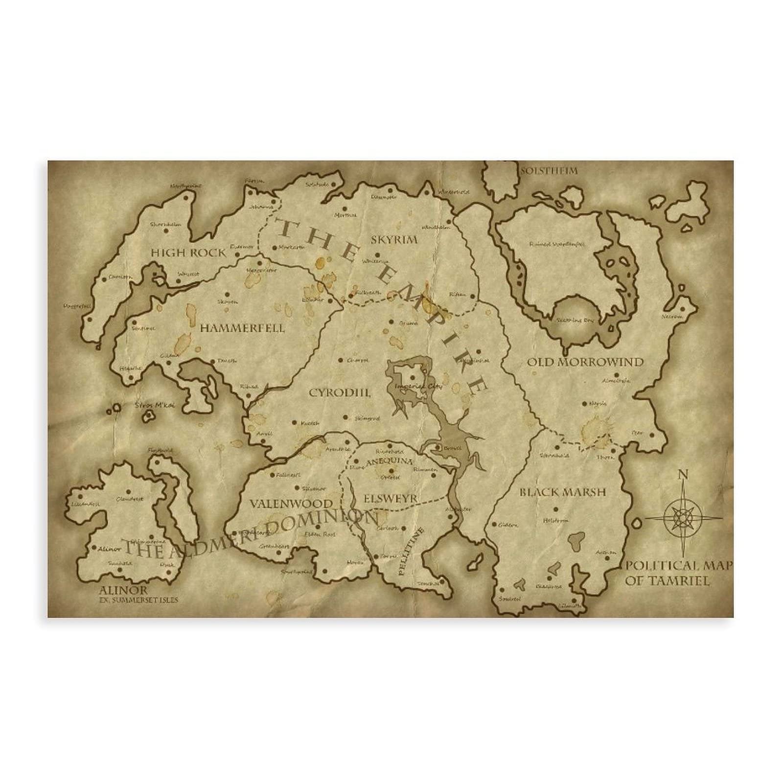 Map Of Tamriel Poster Zazzle, 41% OFF | www.pinnaxis.com