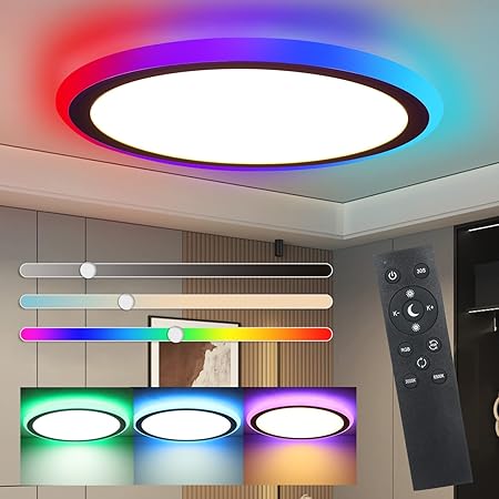Amazon.com: BLNAN RGB Led Flush Mount Ceiling Light with Remote Control ...