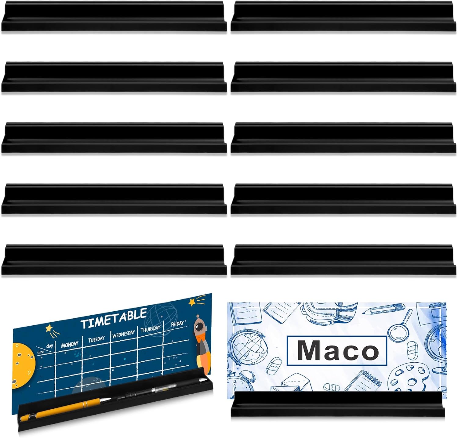 Amazon.com: 12pcs Name Plates Holder for Desk，12 x 1.7 x 1 inch Plastic ...