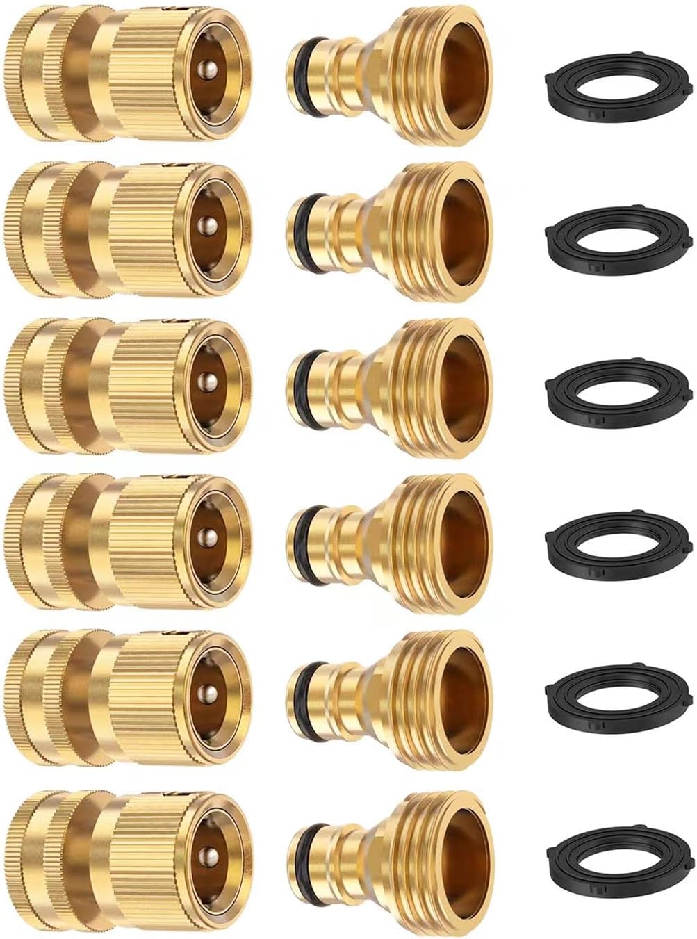 Amazon.com : Riemex Garden Hose Quick Connector Set Solid Brass 3/4 ...