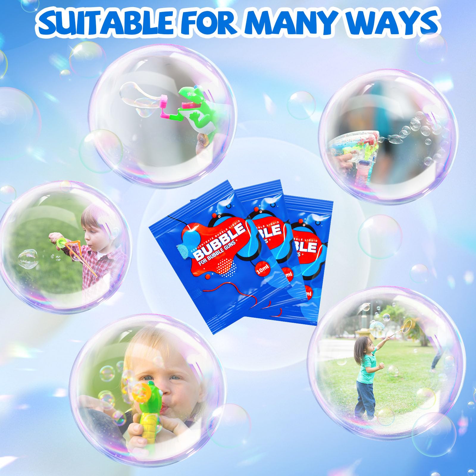 Snapklik.com : Halloscume 100 Pcs 10 Ml Bubble Refill Solution Bubble Concentrate Bubble Gun ...