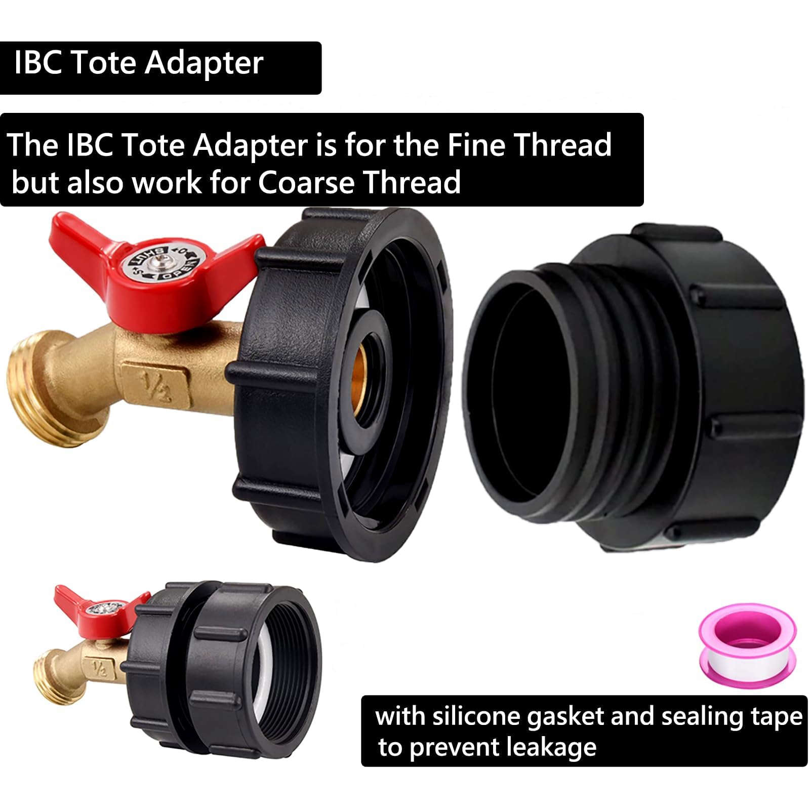 Snapklik.com : IBC Tote Adapter 2.44" Fine Thread Adapter For 275-300 ...