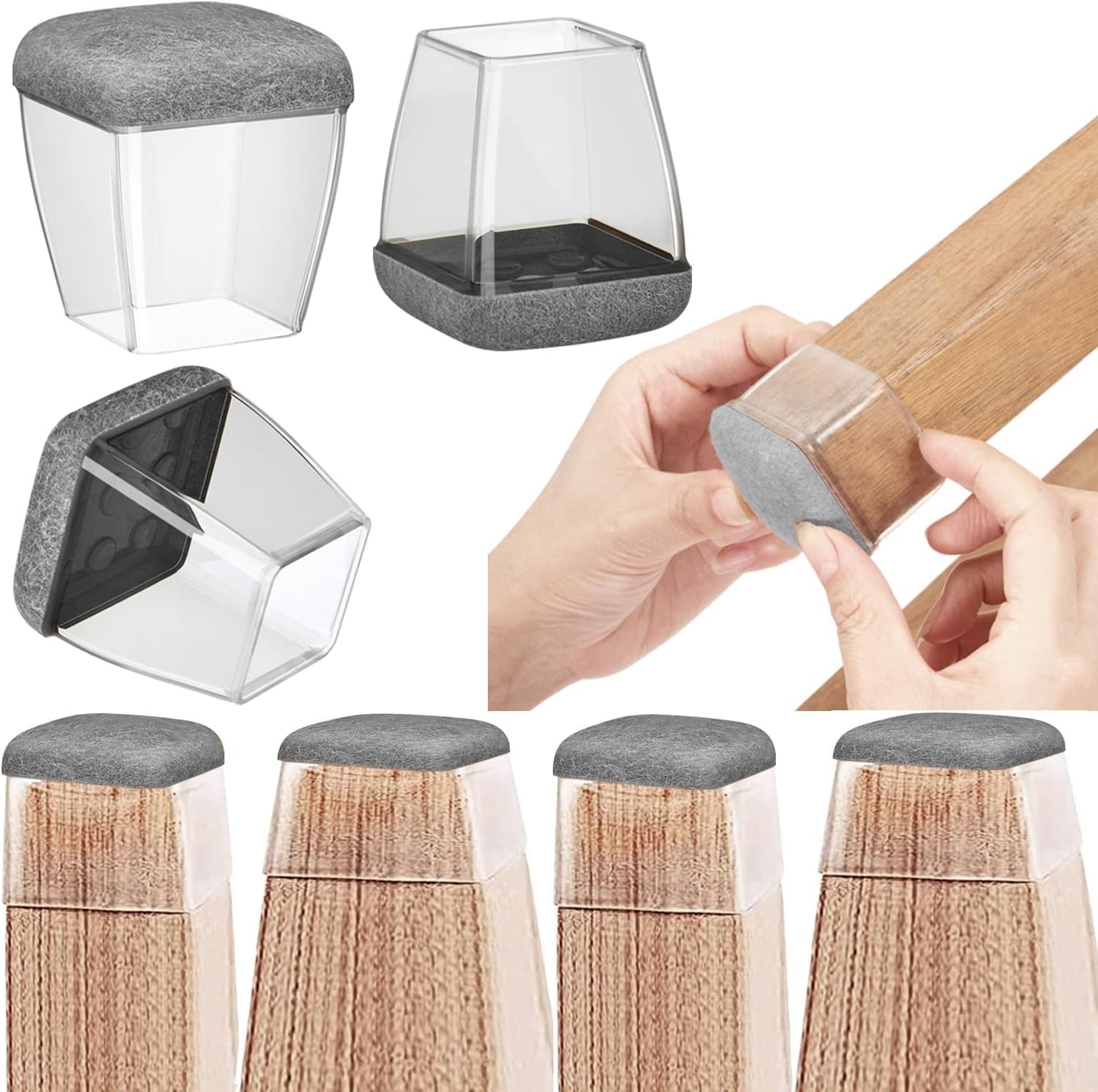 16PCS Silicone Chair Leg Floor Protectors, Chair Feet Covers for ...