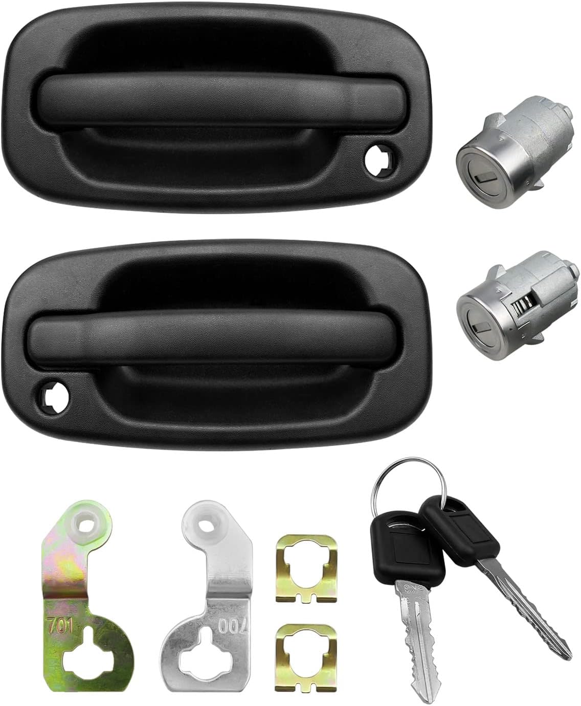 Amazon.com: Exterior Door Handle with Lock Cylinder Front Left and ...