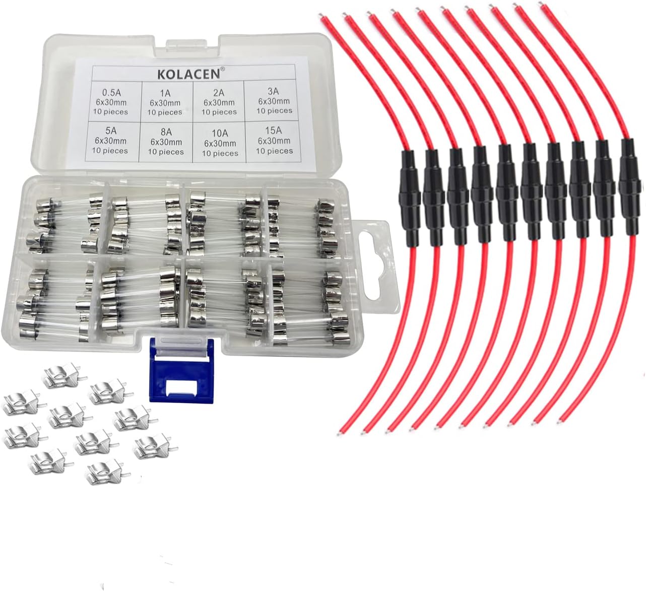 Amazon.com: FULARR 20Pcs Professional Inline Screw Type AGC Fuse Holder ...