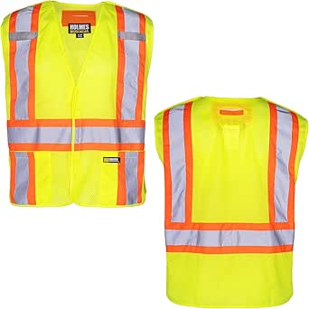 Amazon.com: Holmes Workwear Hi-Vis Mesh Safety Vest, Dual Microphone ...