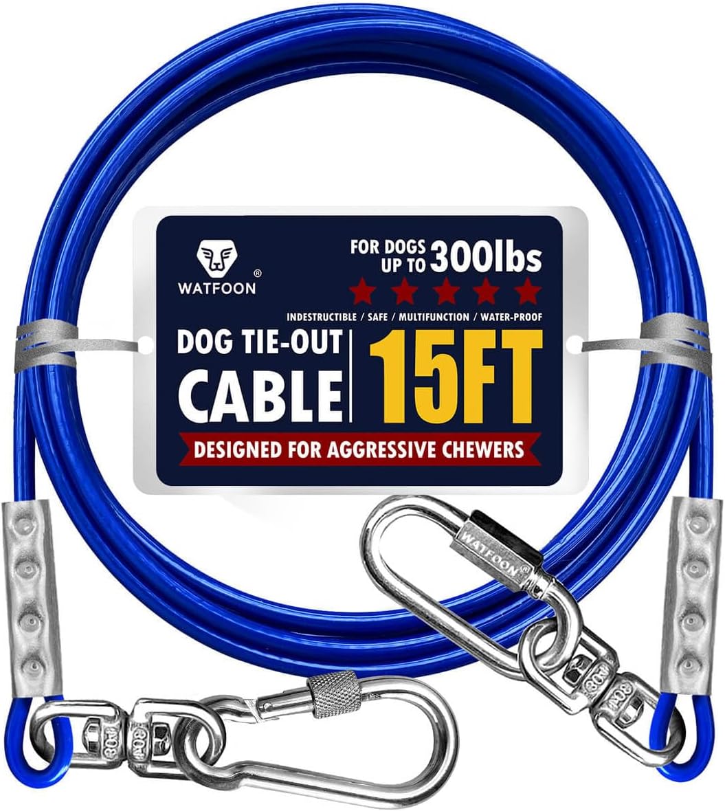 Amazon.com : Tuff Pupper Tie Out Cable for Strong Dogs | Dog Runner ...