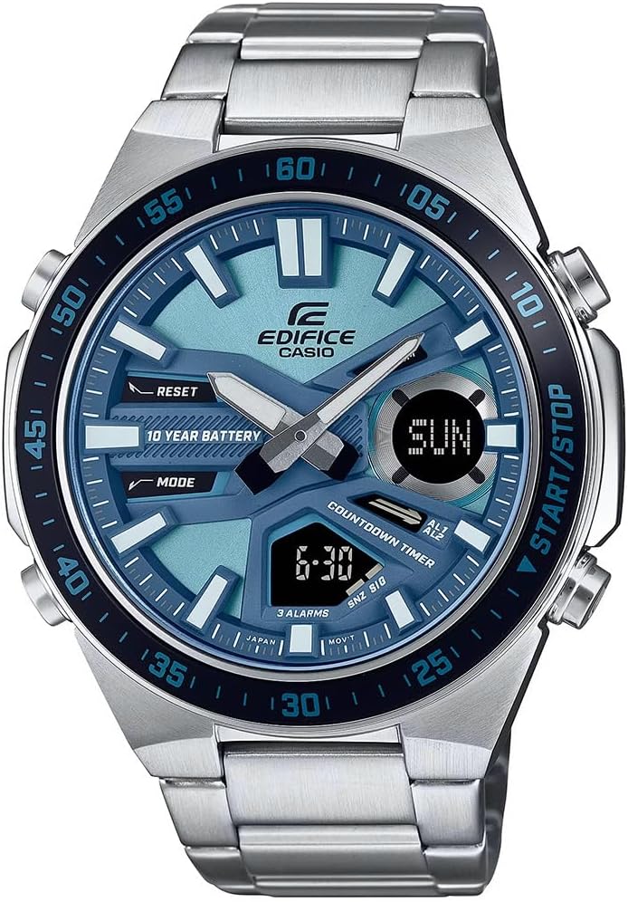 Buy Casio Edifice EFV-C110D-2BDF Blue Analog-Digital Dial Silver ...