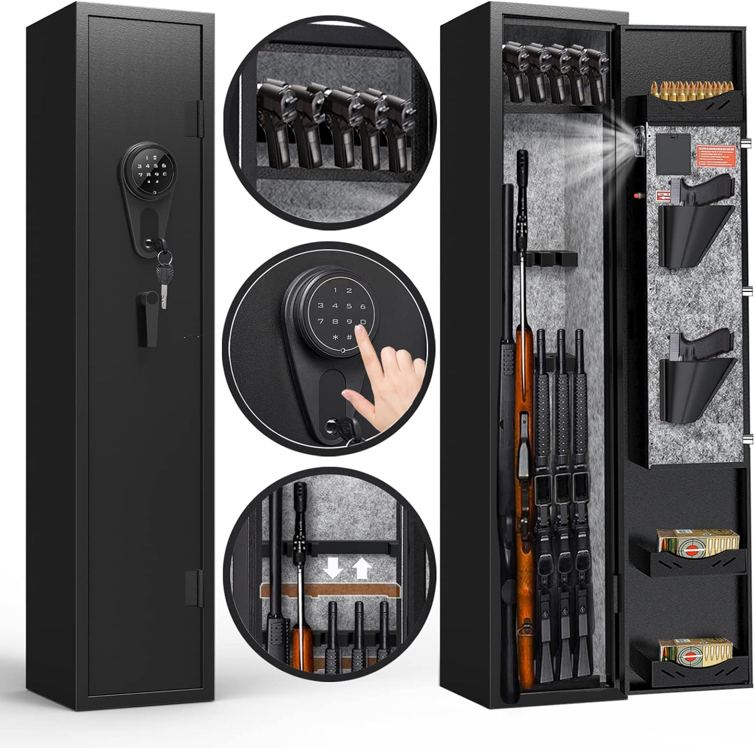 3-5 Rifle Gun Safe, Gun Safes for Home Rifle and Pistols, Quick Access ...