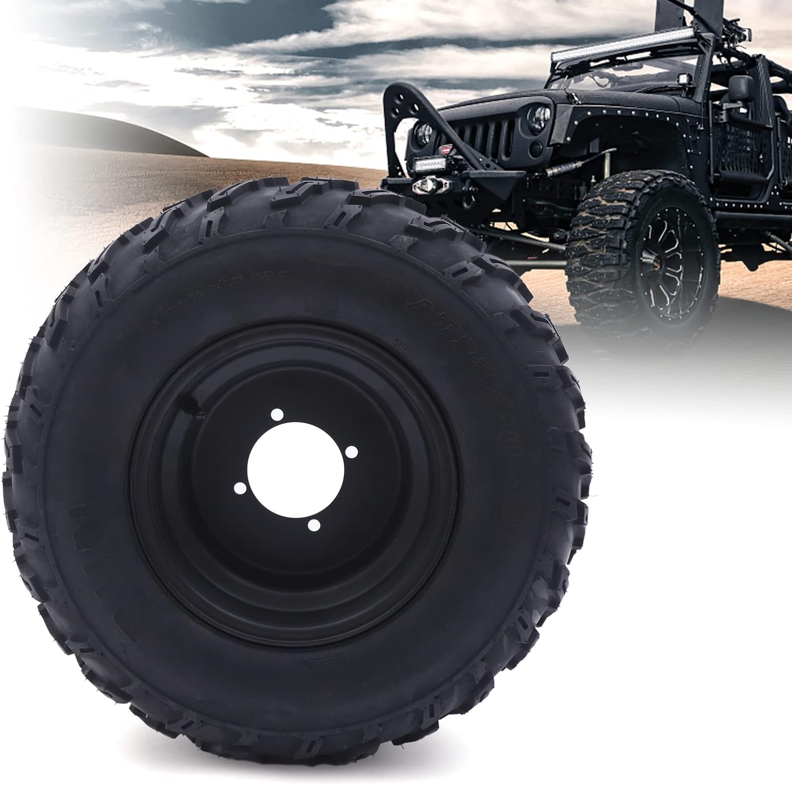 Amazon.com: 10" ATV Wheels Tire Rim, 22x10-10 Iron & Rubber Tire with ...