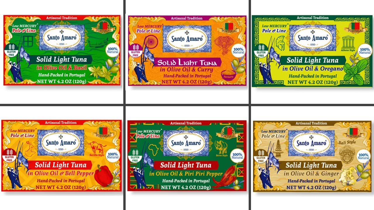 Amazon.com : SANTO AMARO Gourmet Canned Wild Tuna Fillet Variety Pack ...