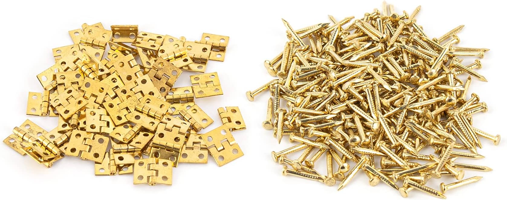 Amazon.com: SHRJ 100Pcs Mini Brass Hinges Hardware 10 x 8mm 180 Degree ...