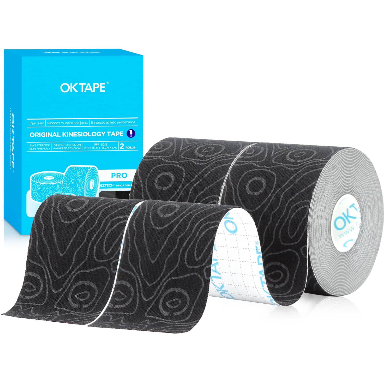 Amazon.com: OK TAPE PRO Kinesiology Tape, 2inch x Long Roll 16ft Free ...