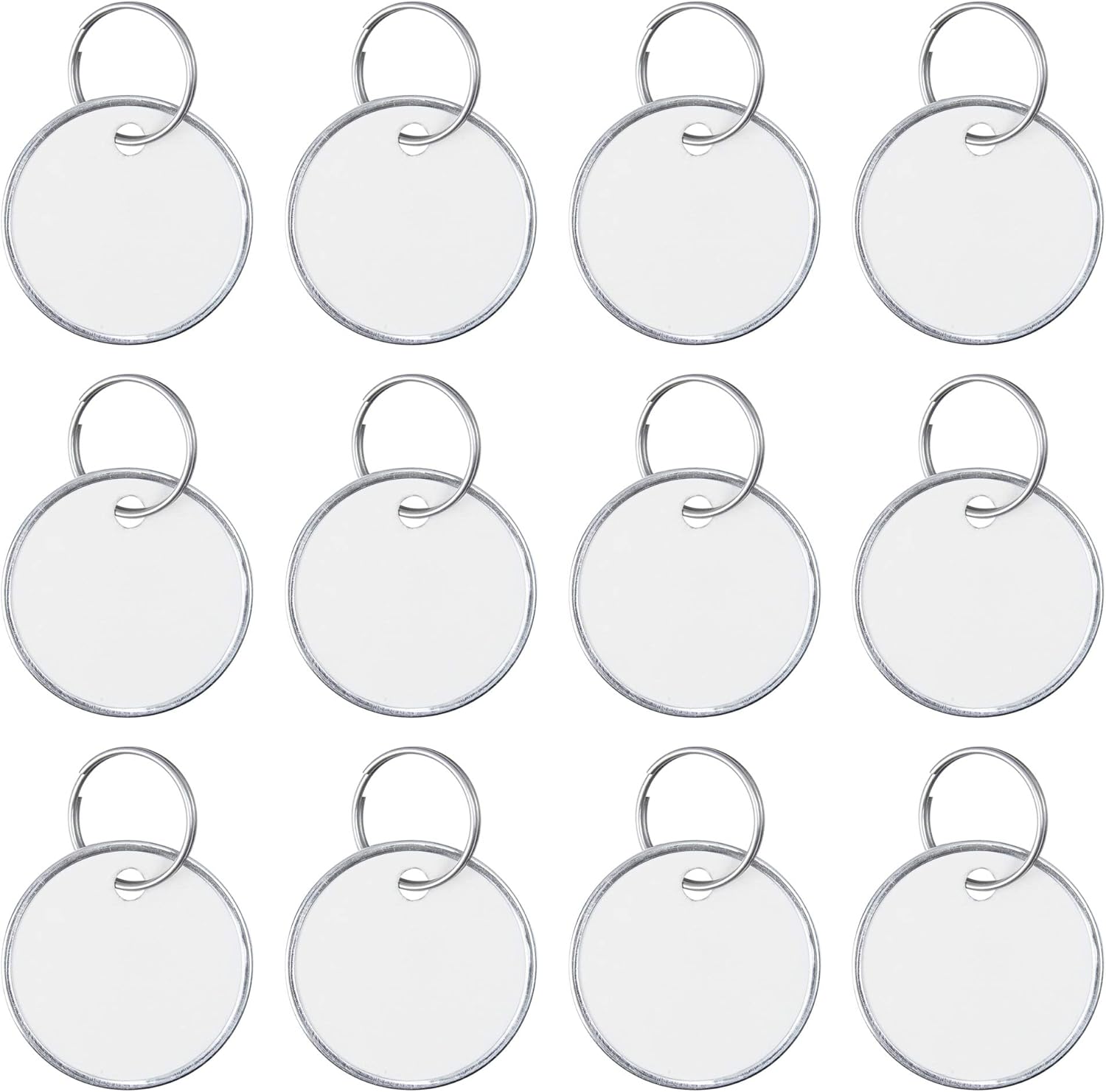 Amazon.com: AUEAR, 100 Pack 1.2 Inch Circle Key Tags Round Id Label ...
