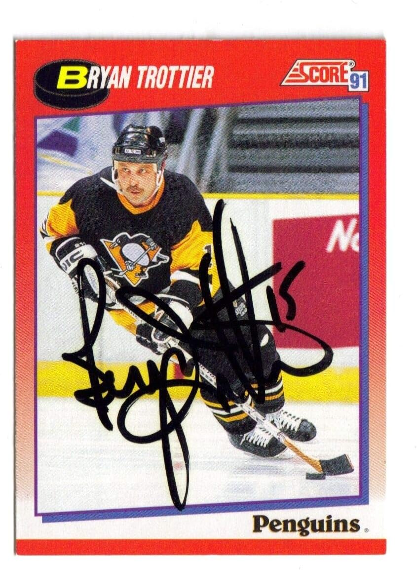 Amazon.com: 1991 SCORE #229 BRYAN TROTTIER PENGUINS ISLANDERS AUTOGRAPH ...