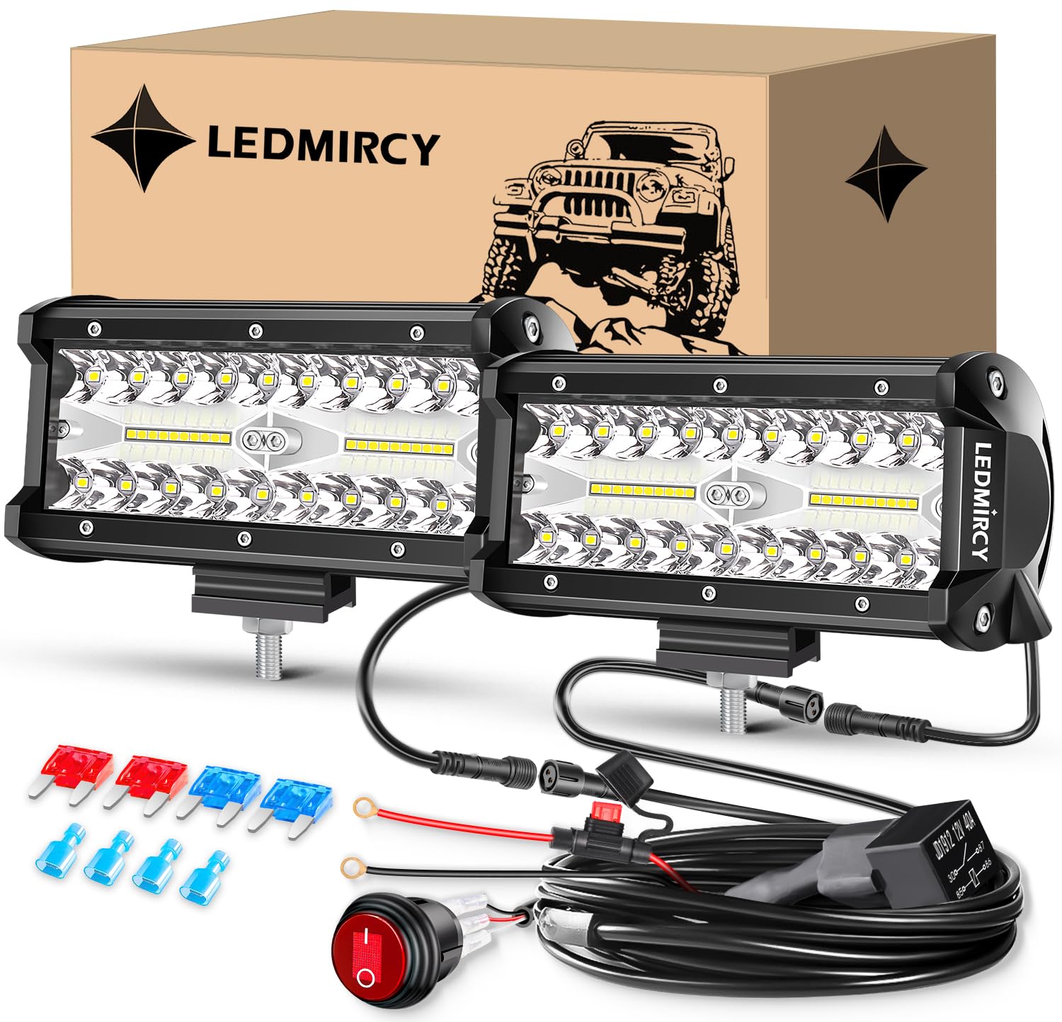 Snapklik.com : LEDMIRCY 7 Inch LED Light Bar Kit