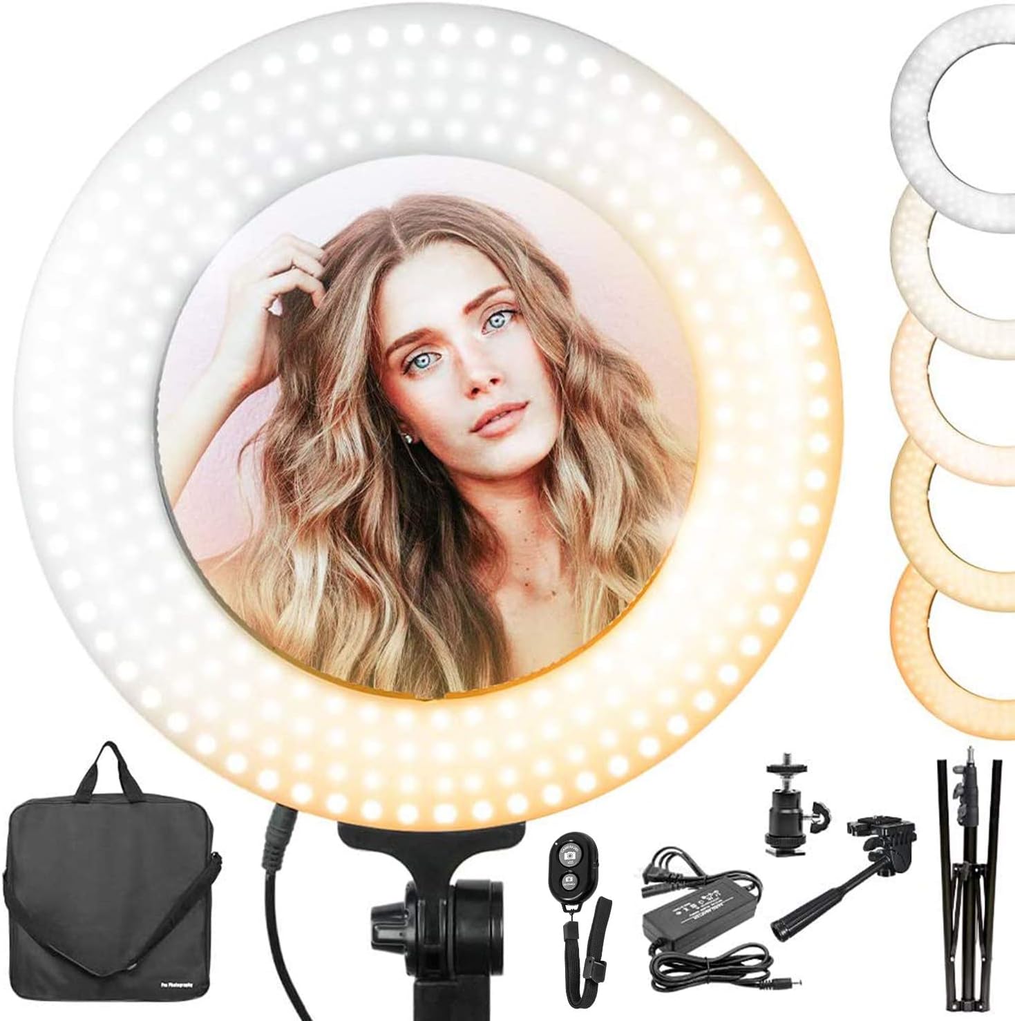 Amazon.com : Julius Studio Dimmable Dual Colored LED Round Ring Light ...