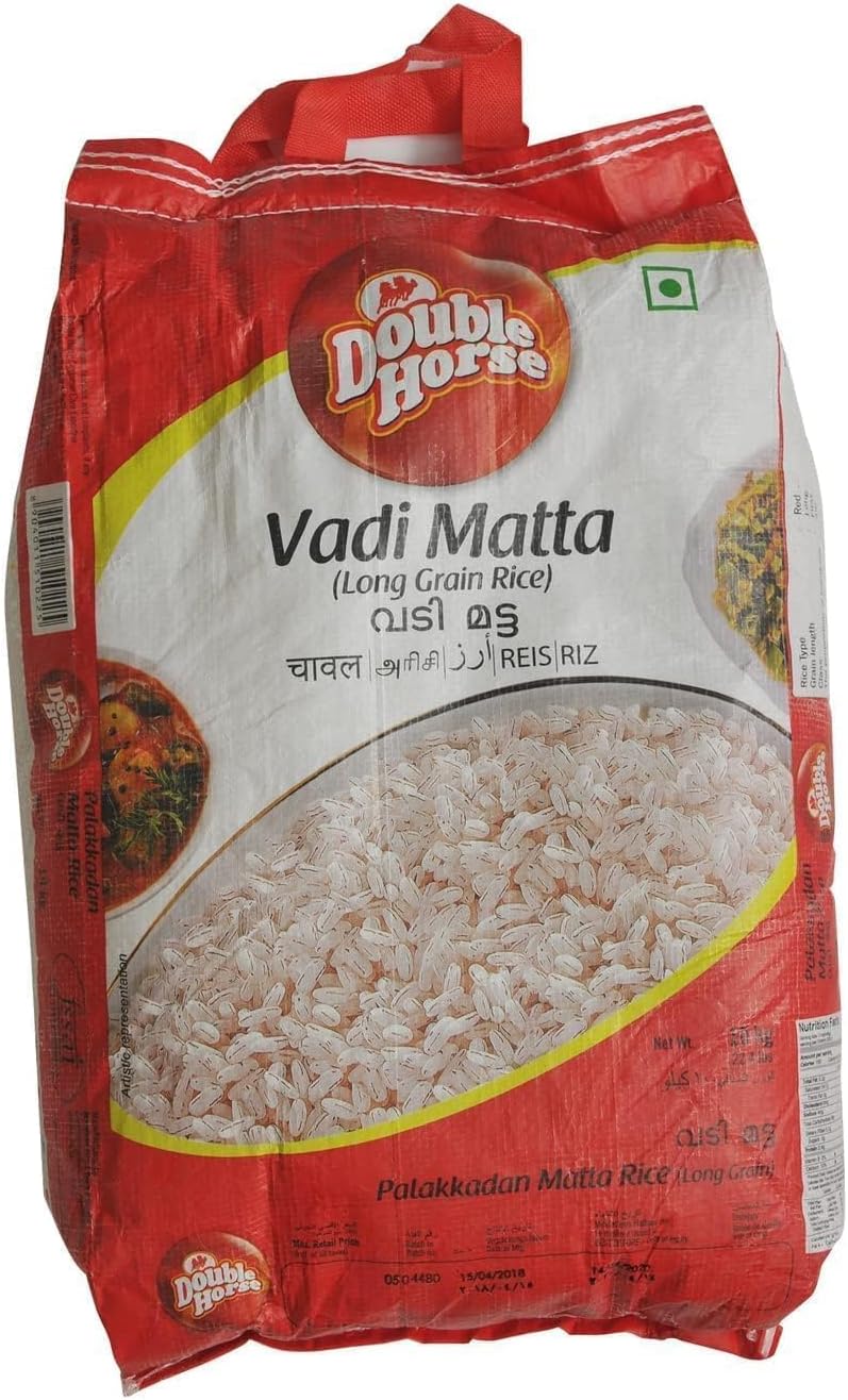 Double Horse Palakkadan Vadi Matta Rice Long Grain 10kg: Buy Online at ...