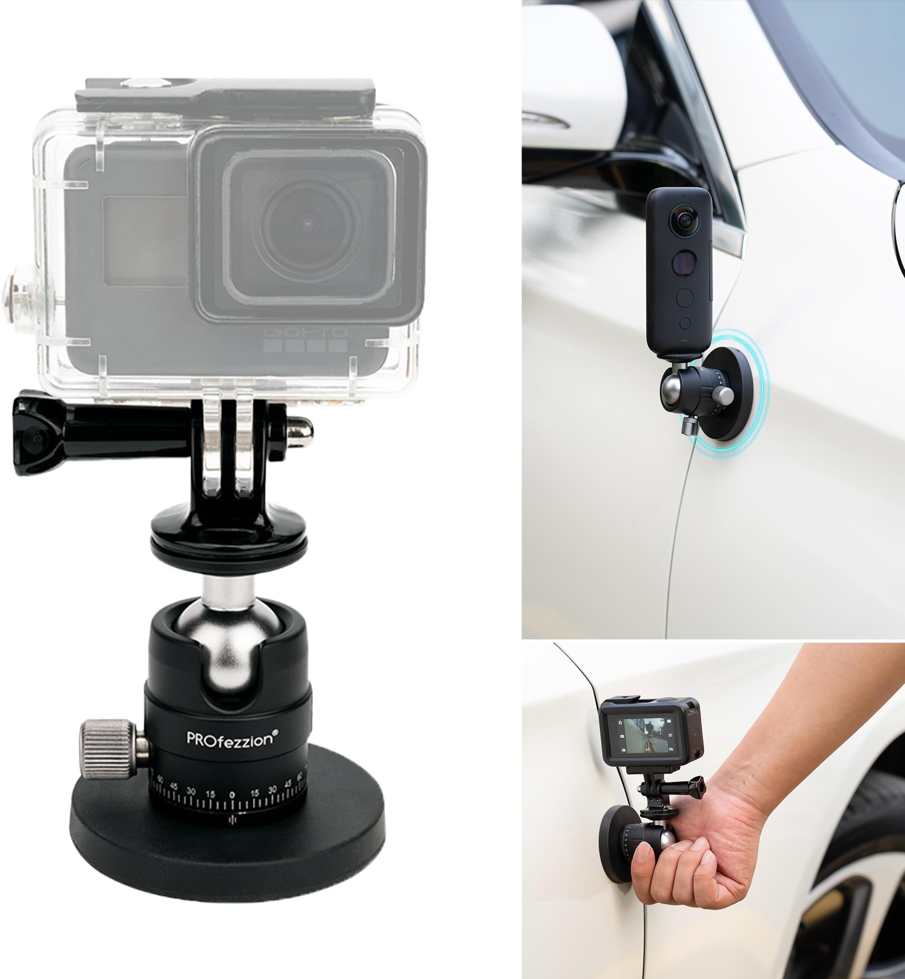 Amazon.com : PROfezzion Magnetic Mount for GoPro, Strong Manget Base ...