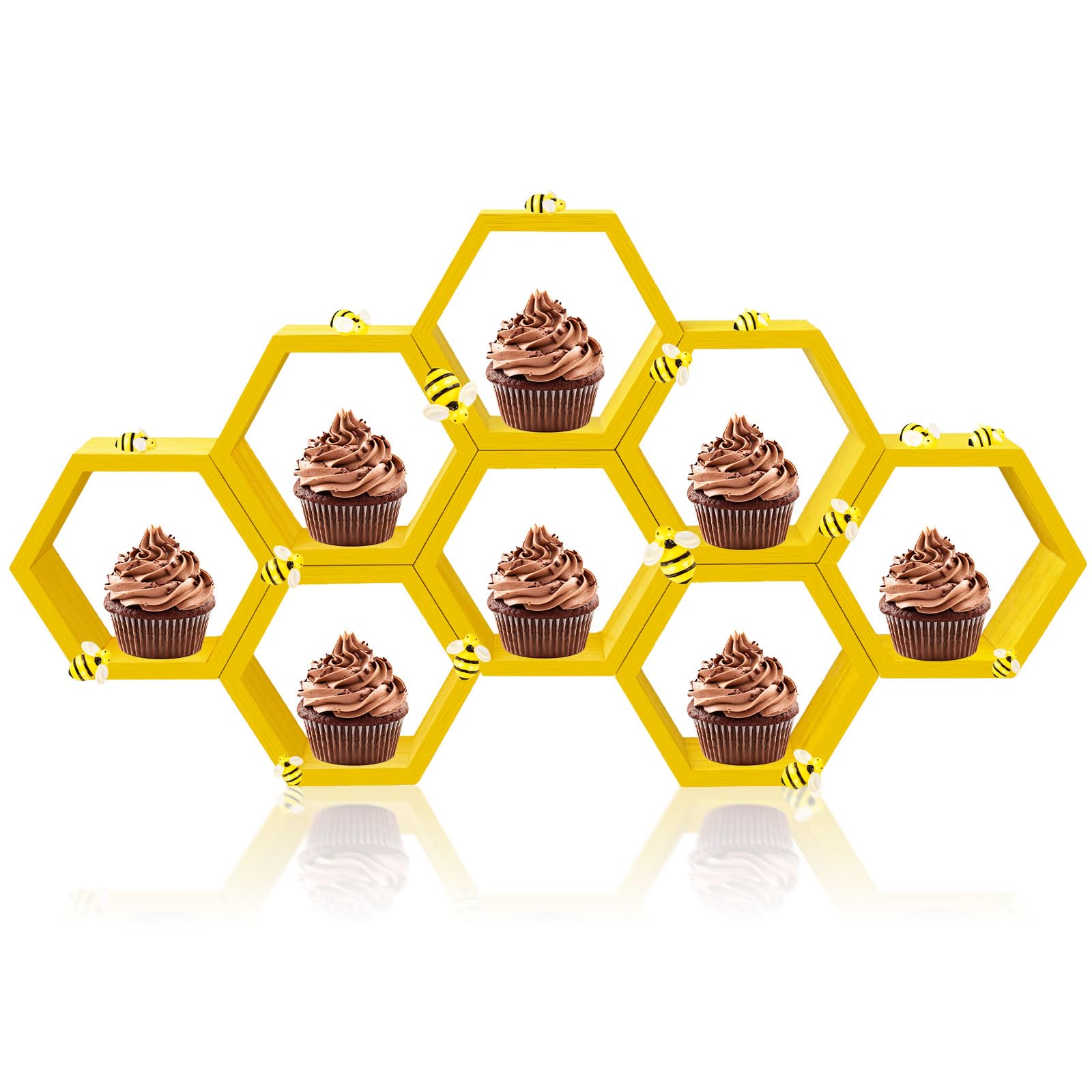 Amazon.com: 8 Pcs 3.5 Inch Honeycomb Cupcake Stand Cake Farmhouse ...
