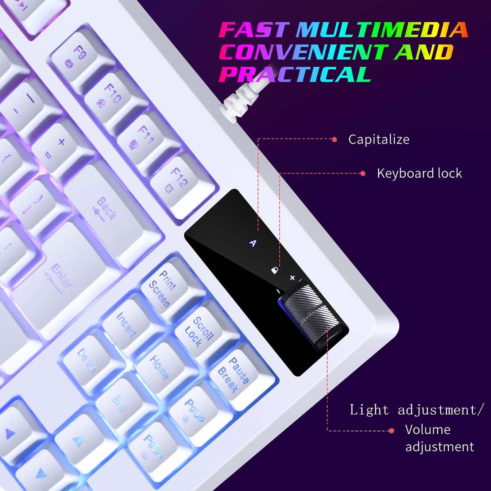 RGB Gaming Keyboard and Mouse Combo,87 Key Gaming Keyboard USB Wired ...