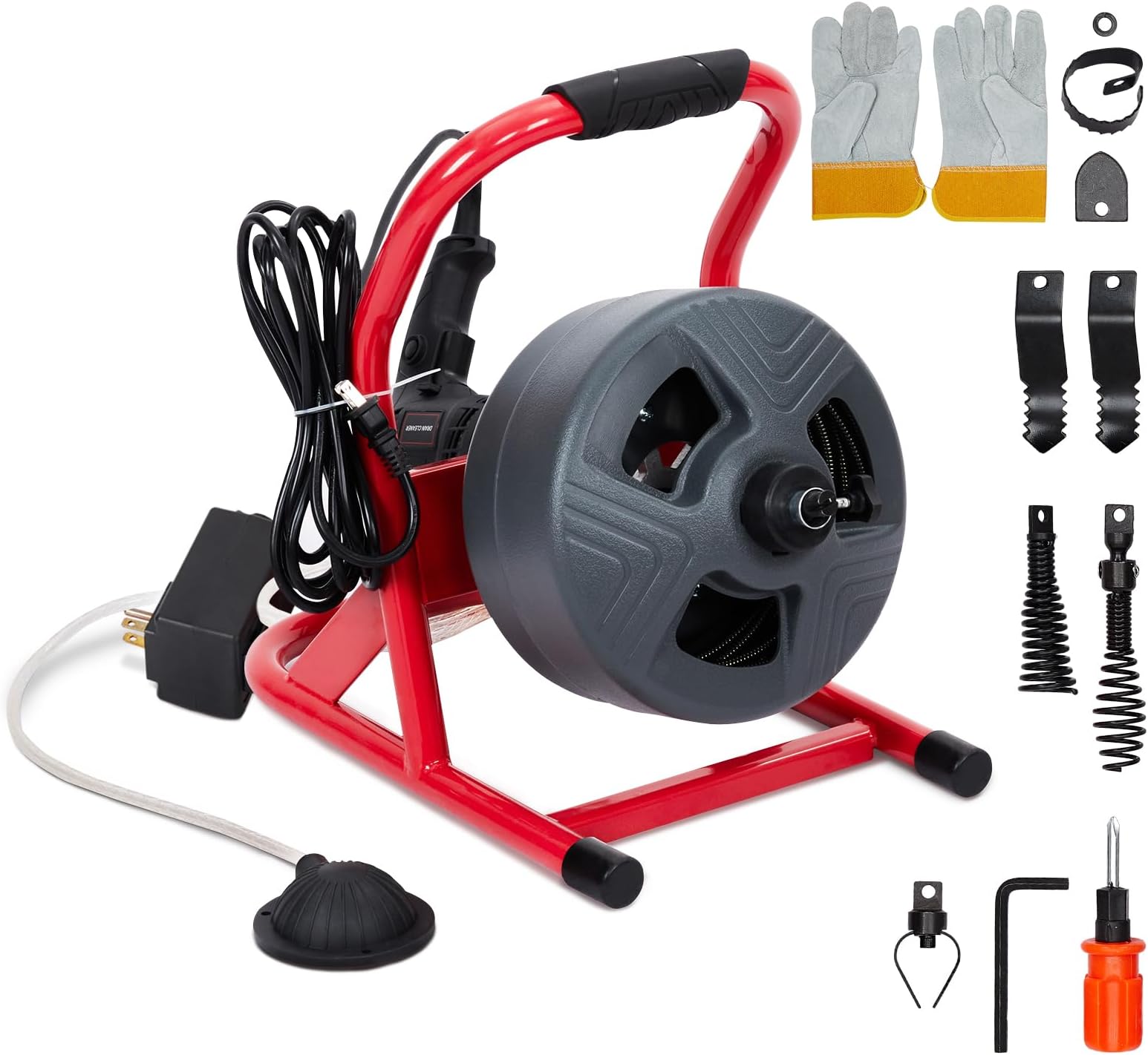 VEVOR Drain Cleaner Machine, 75 Ft x 3/8 Inch Drain Cleaning Machine ...