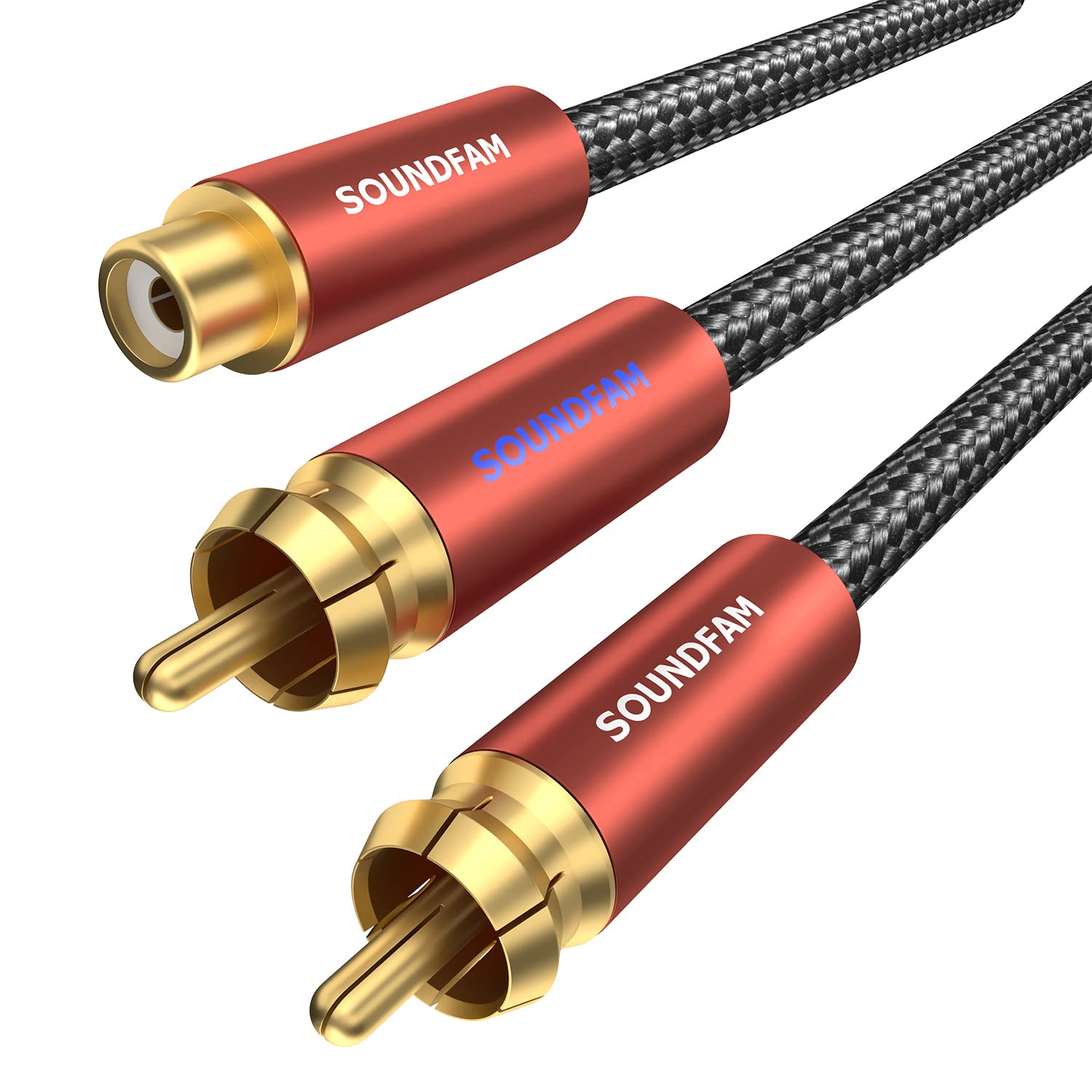 Snapklik.com : SOUNDFAM RCA Splitter 1 Female To 2 Male Y Adapter ...