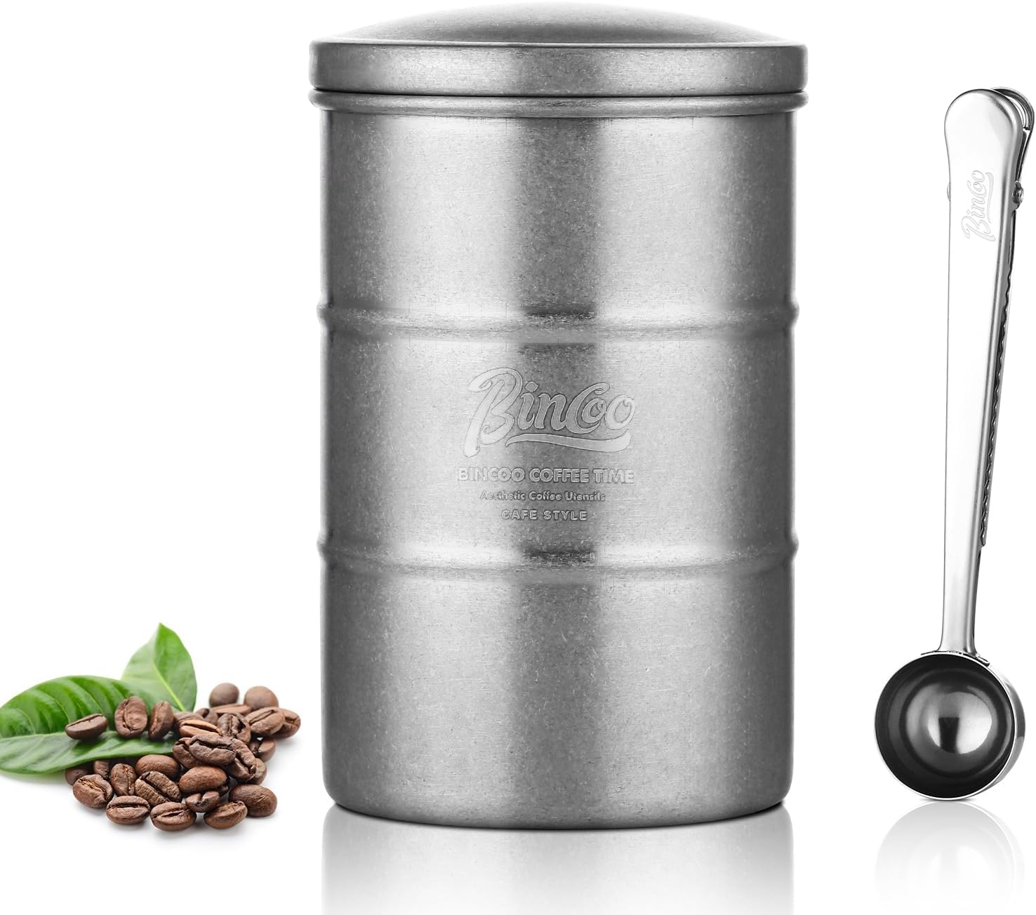 Amazon.com: Bincoo Stainless Steel Travel Coffee Storage Jars 380ML ...